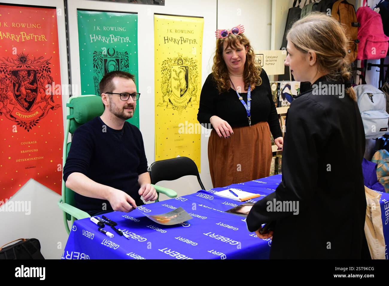 Lyon, France. 08th Feb, 2025. Signing session of actor Sean Biggerstaff ...