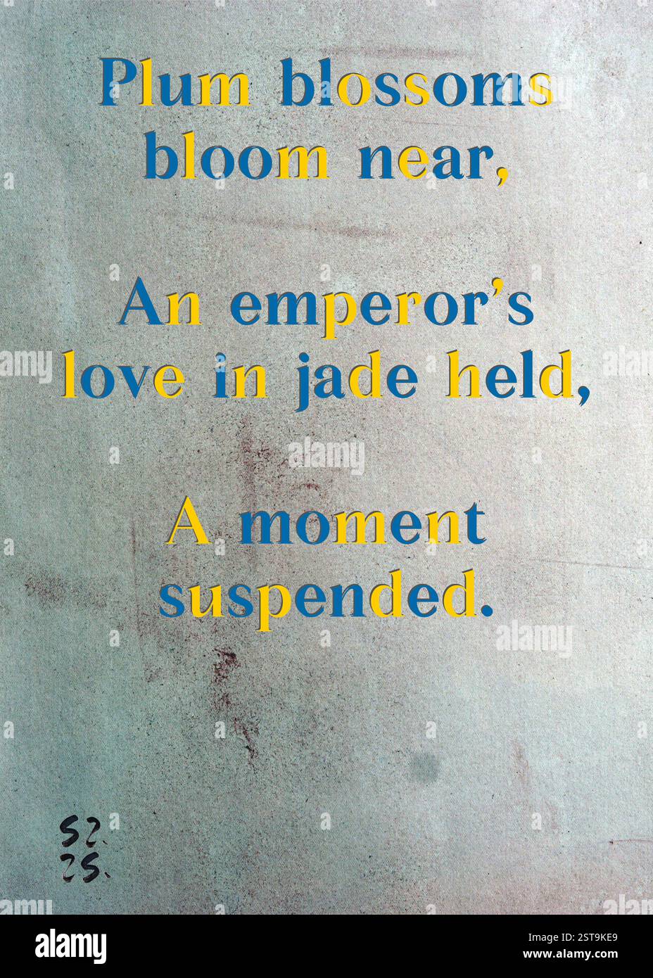 Plum blossoms bloom near, An emperor's love in jade held, A moment ...