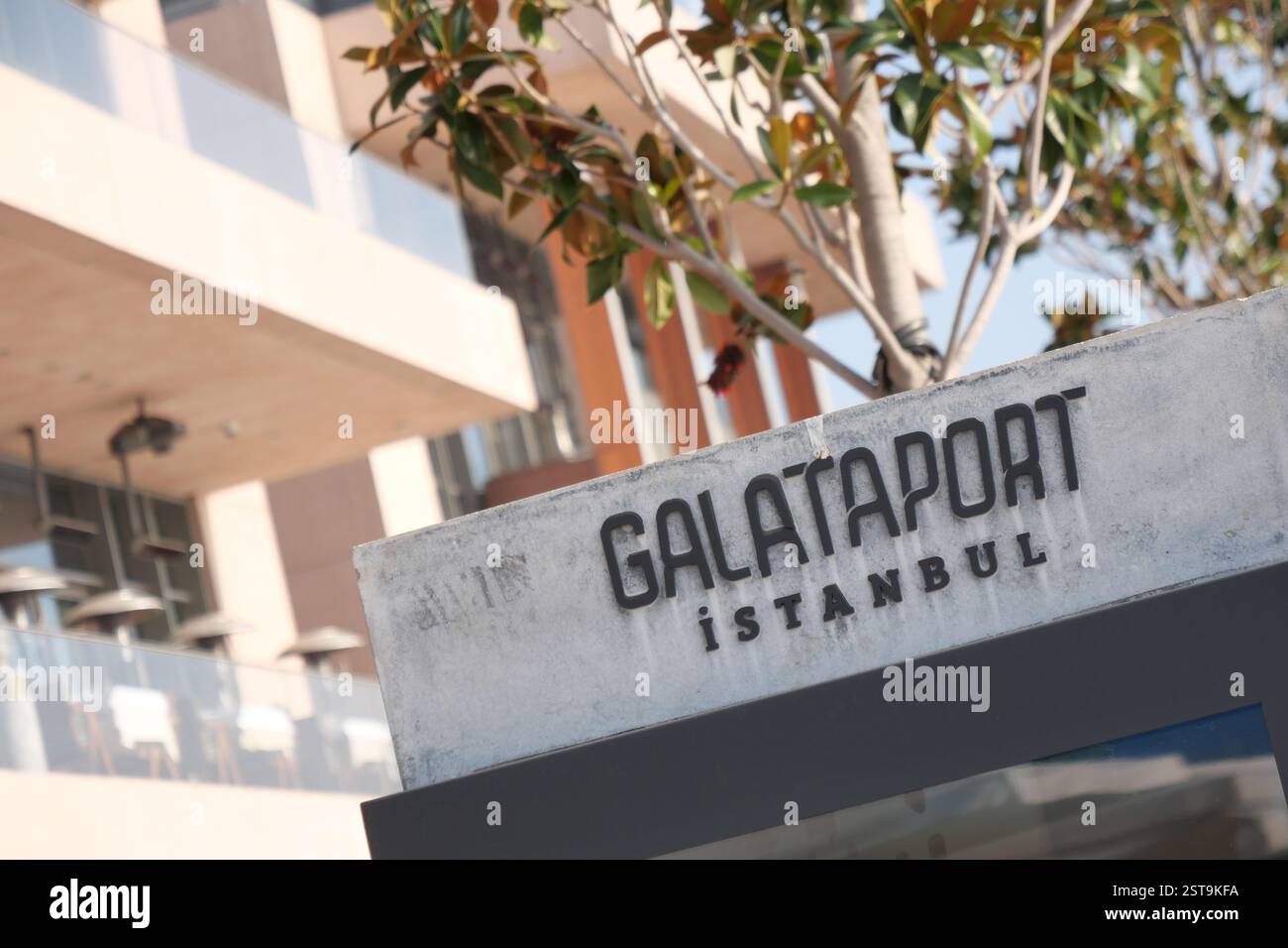turkey istanbul 2 nobember 2024. Galataport Istanbul sign near modern ...