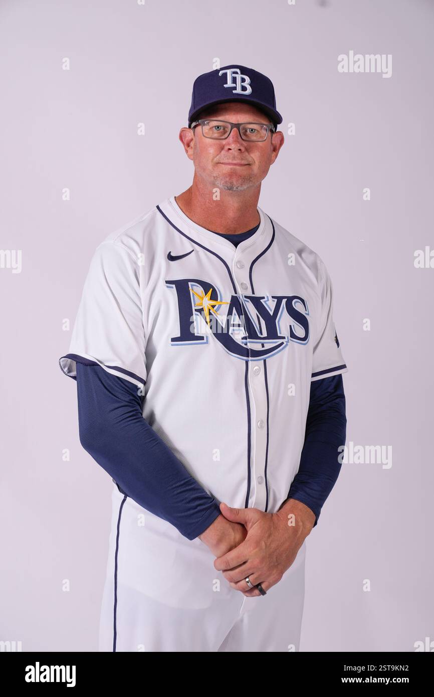 Tampa Bay Rays pitching coach Kyle Snyder poses for a portrait during ...