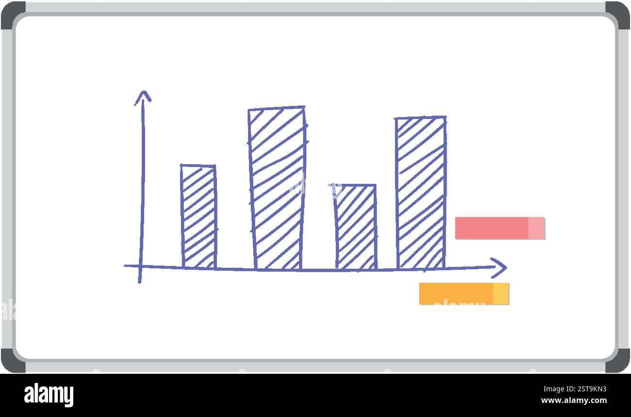 Illustration of a bar chart on a whiteboard Stock Vector Image & Art ...