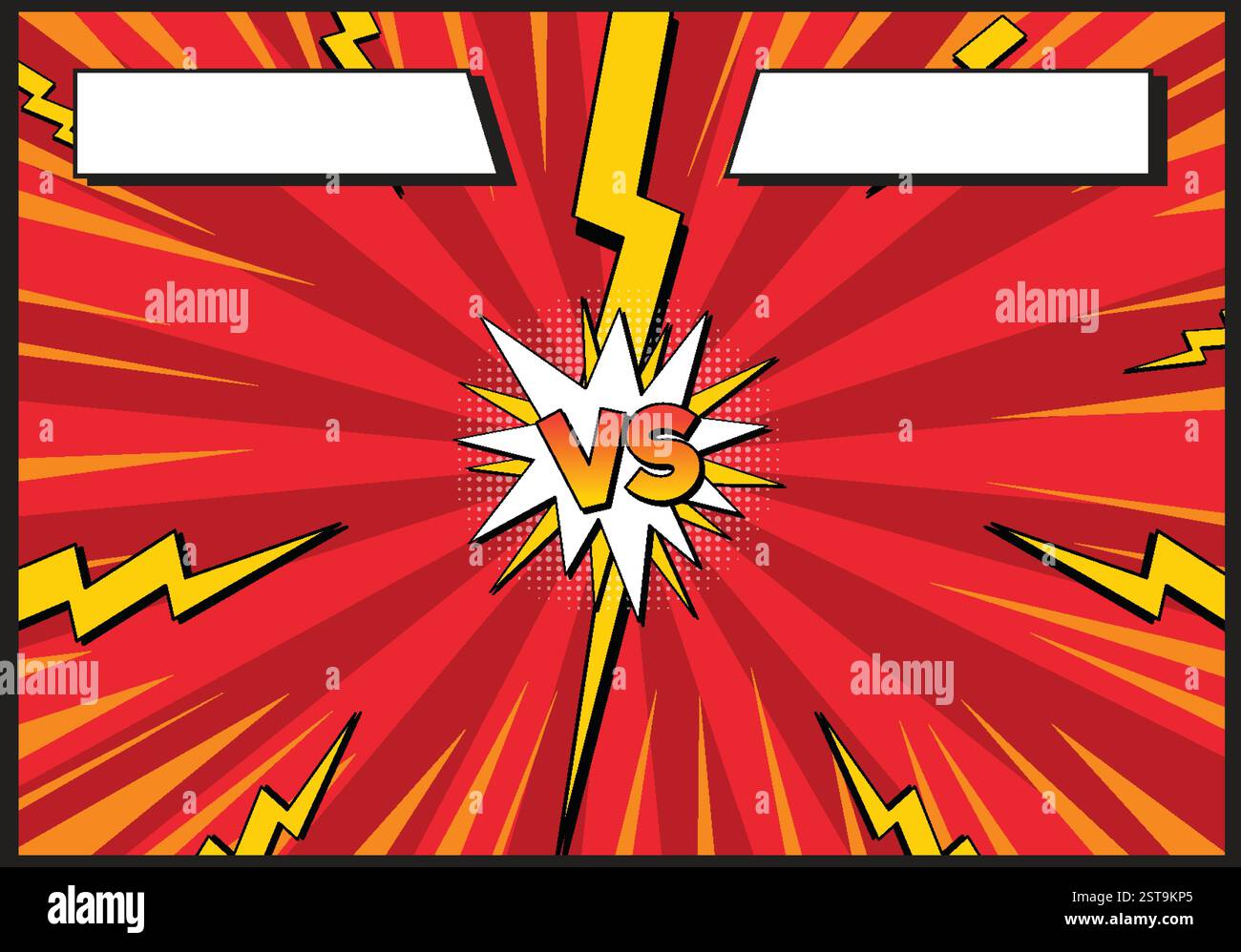 Dynamic comic illustration with lightning and VS symbol Stock Vector ...