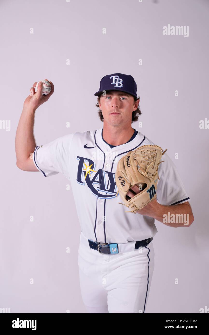Tampa Bay Rays pitcher Ryan Pepiot poses for a portrait during photo ...