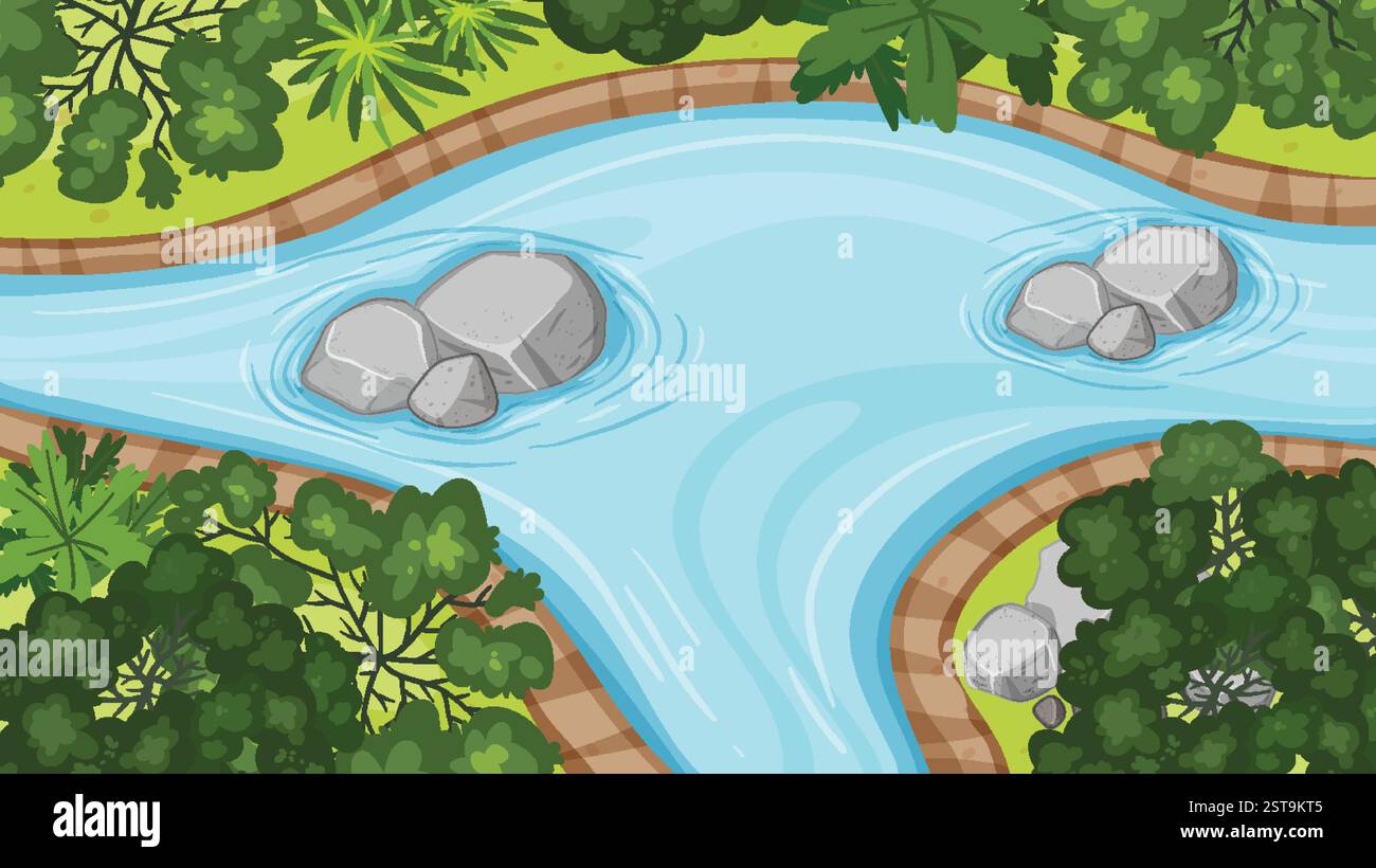 Tranquil water journey Stock Vector Images - Alamy