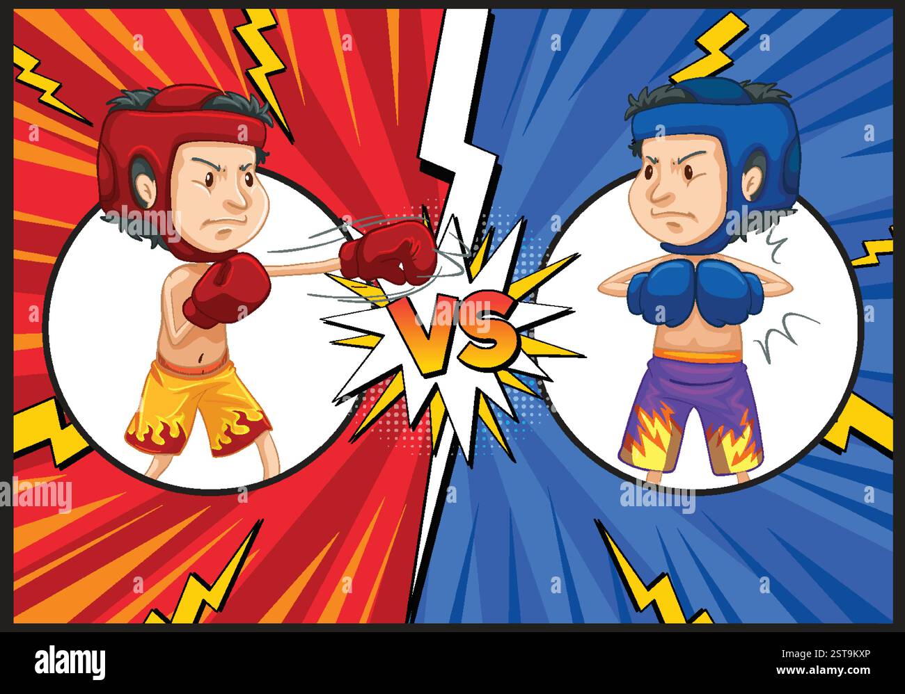 Two boxers face off in a dynamic illustration Stock Vector Image & Art ...
