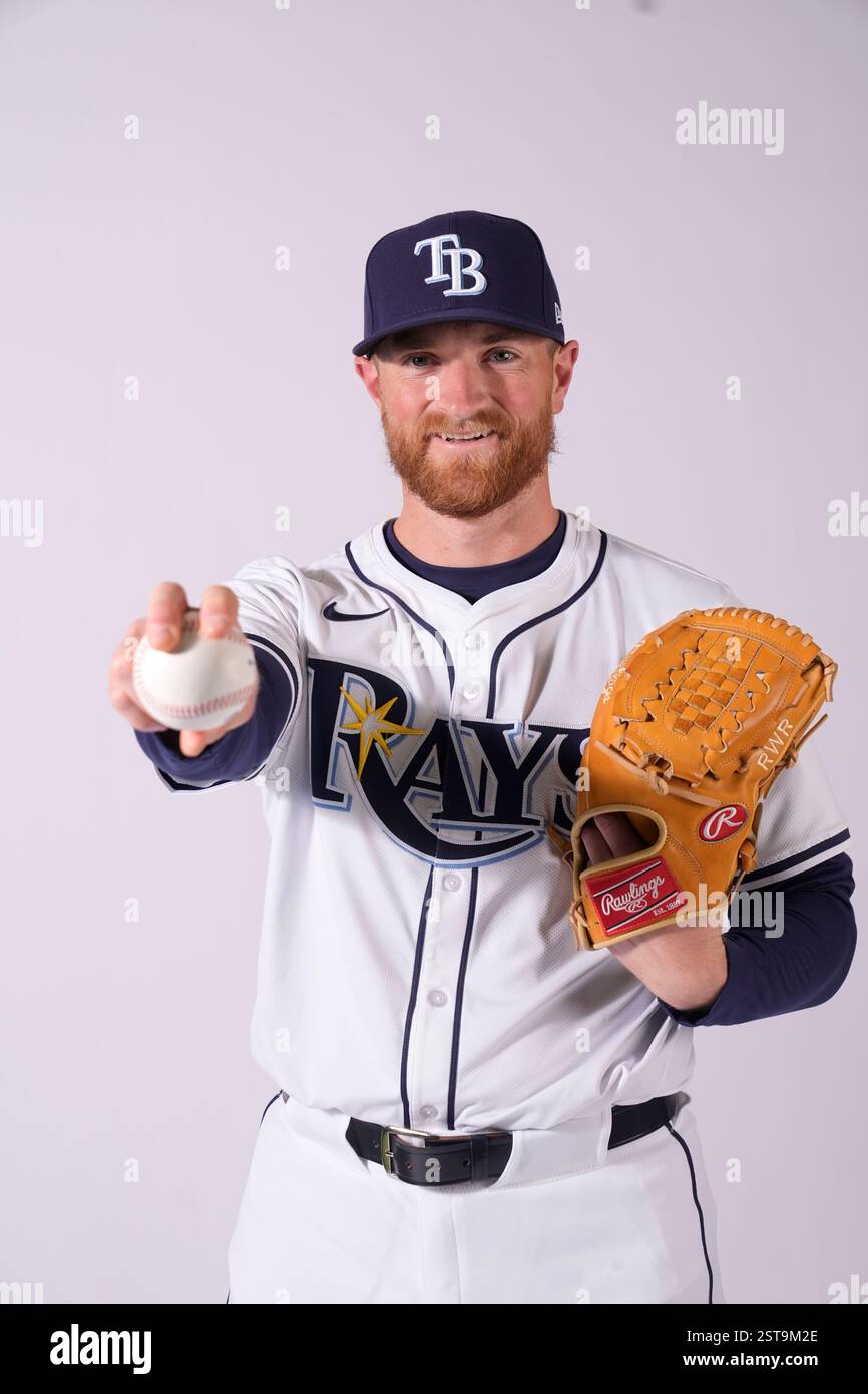 Tampa Bay Rays pitcher Drew Rasmussen poses for a portrait during photo ...