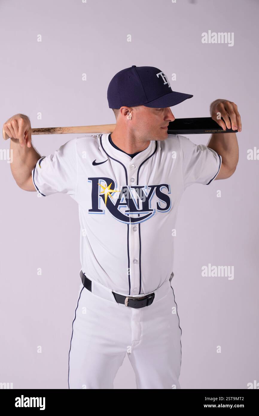 Tampa Bay Rays outfielder Jake Mangum poses for a portrait during photo ...