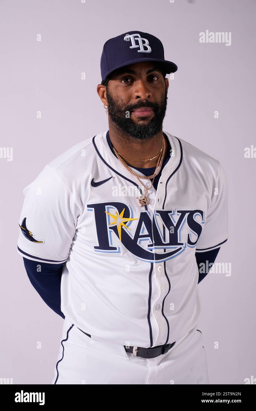 Tampa Bay Rays first base Yandy Díaz poses for a portrait during photo ...