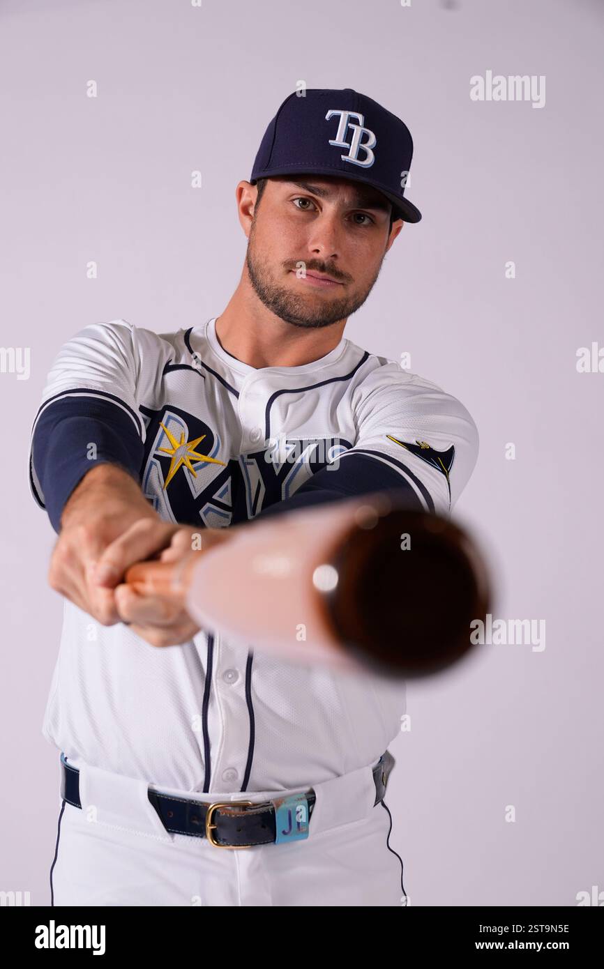 Tampa Bay Rays outfielder Josh Lowe poses for a portrait during photo ...