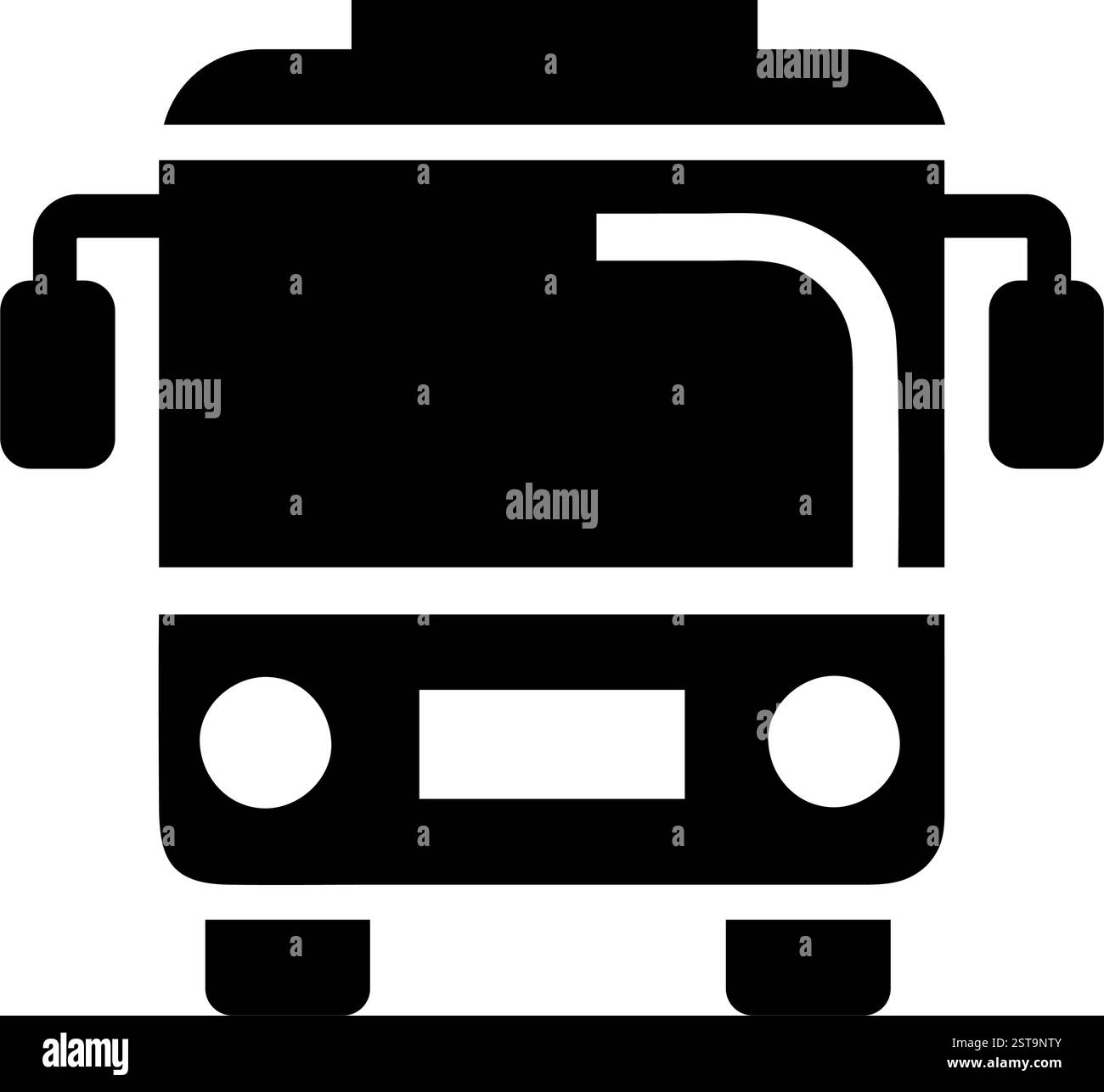 Bus front view silhouette Stock Vector Image & Art - Alamy