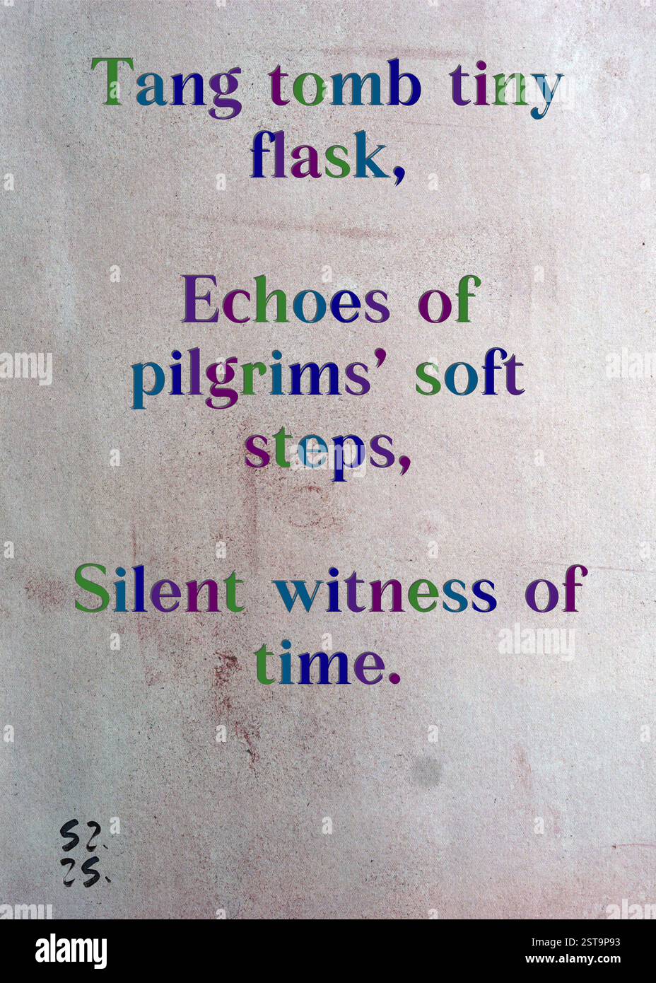 Tang tomb tiny flask, Echoes of pilgrims' soft steps, Silent witness of ...