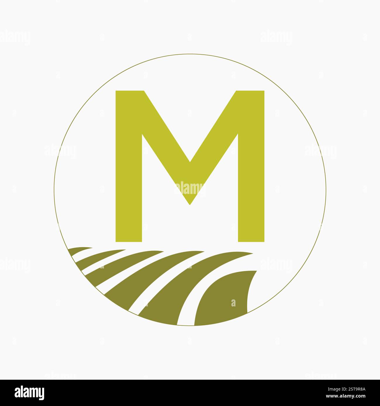 Farming and Agriculture Logo On Letter M Concept For Bakery, Bread ...