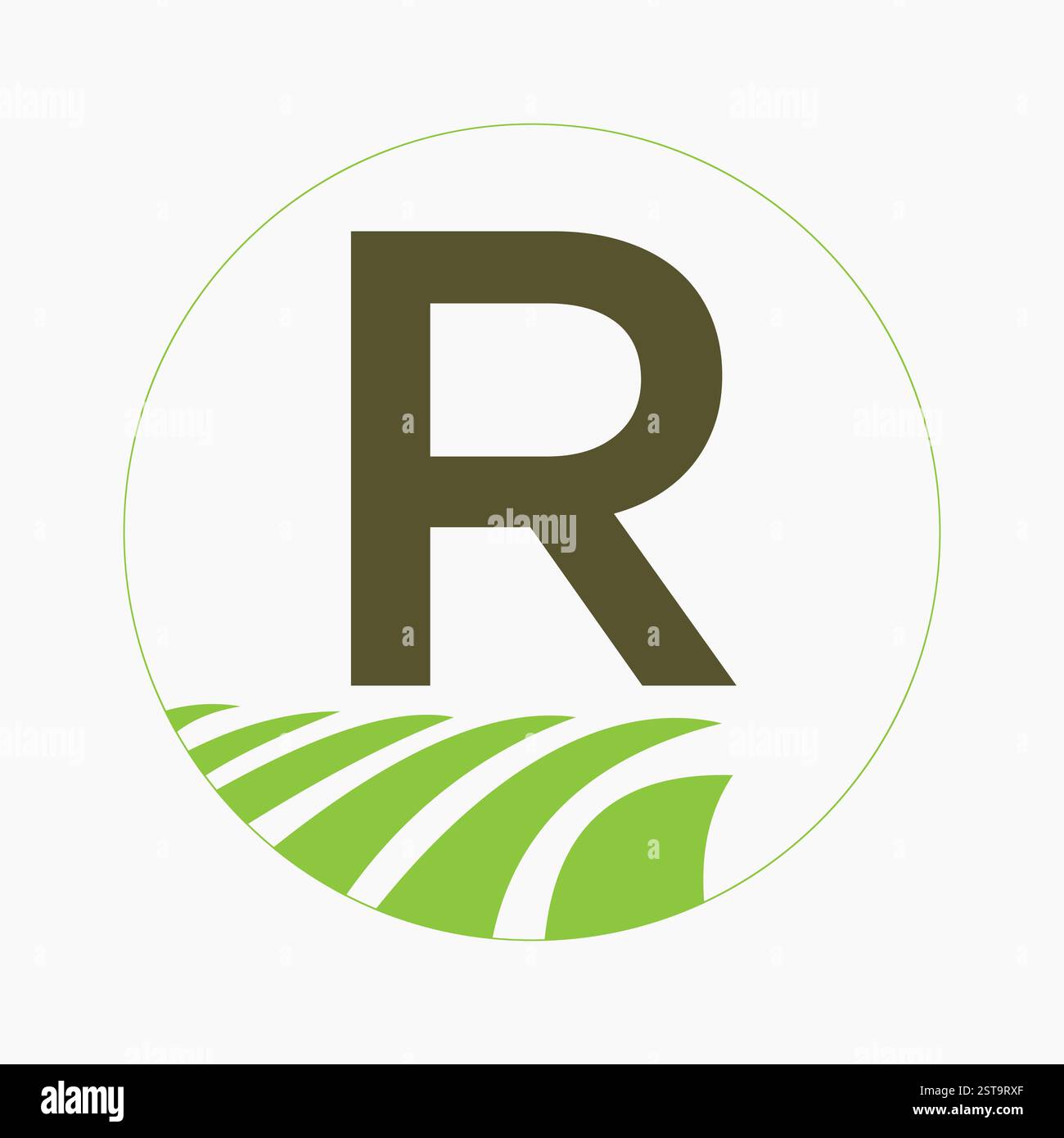 Farming and Agriculture Logo On Letter R Concept For Bakery, Bread ...