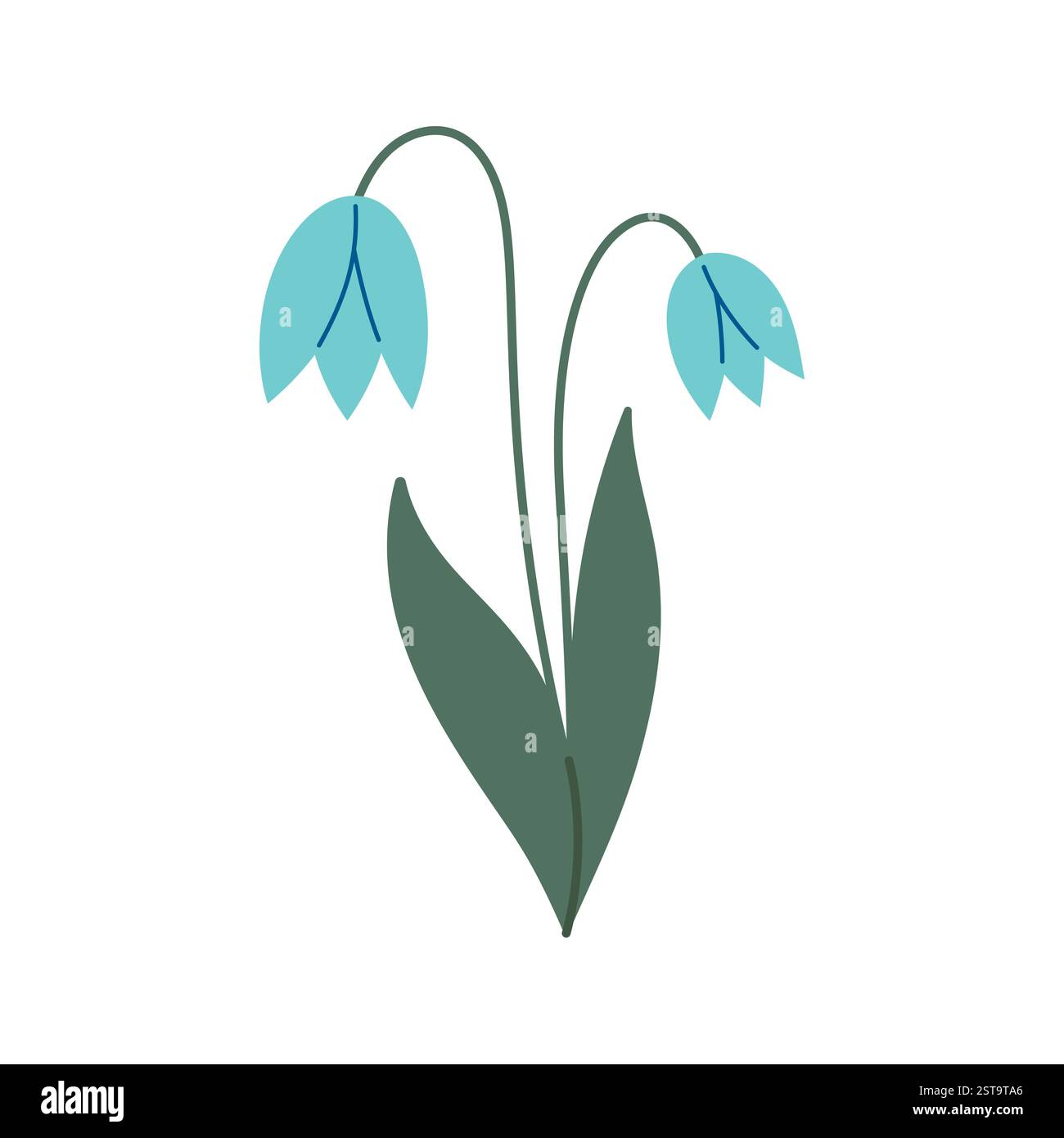 Snowdrop flower in doodle style. Snowdrop flower. Vector cartoon ...