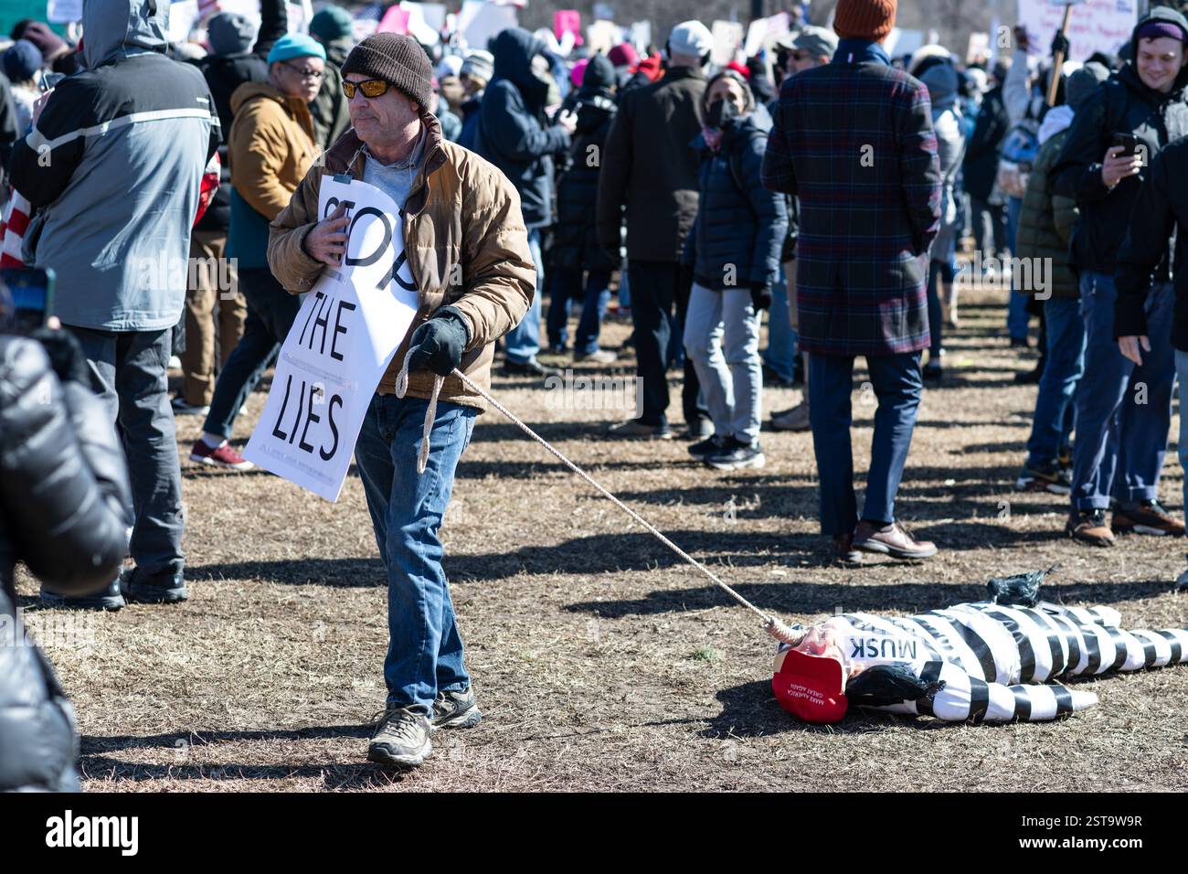 Protests against President Donald J. Trump and Elon Musk in front of ...