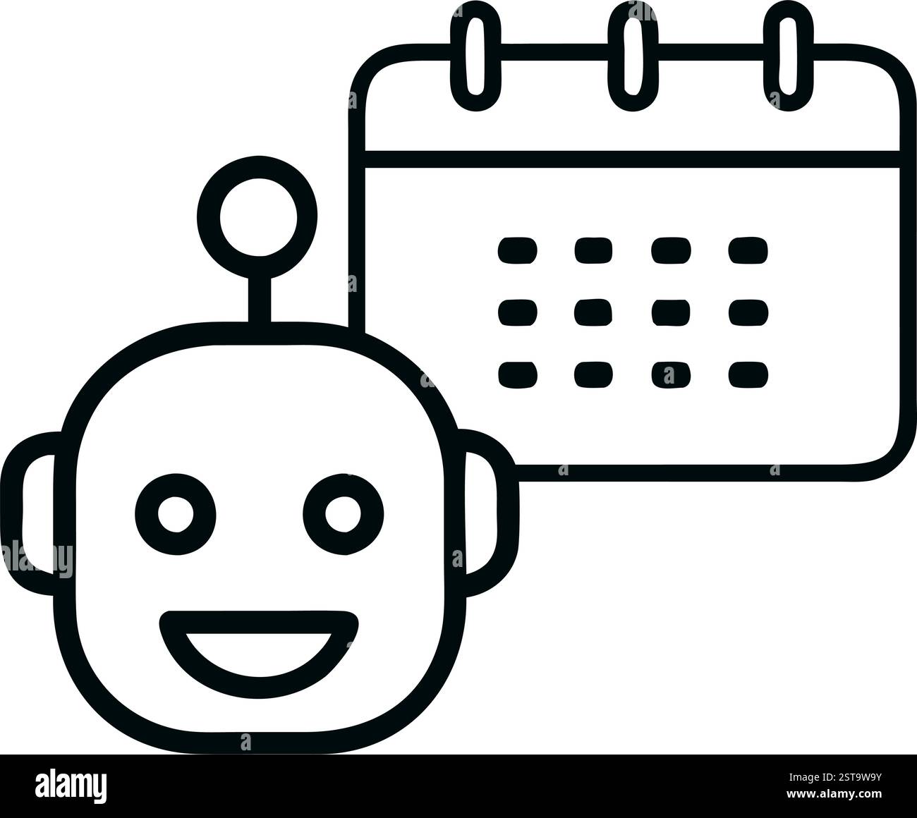 Ai robot avatar calendar icon Stock Vector Image & Art - Alamy