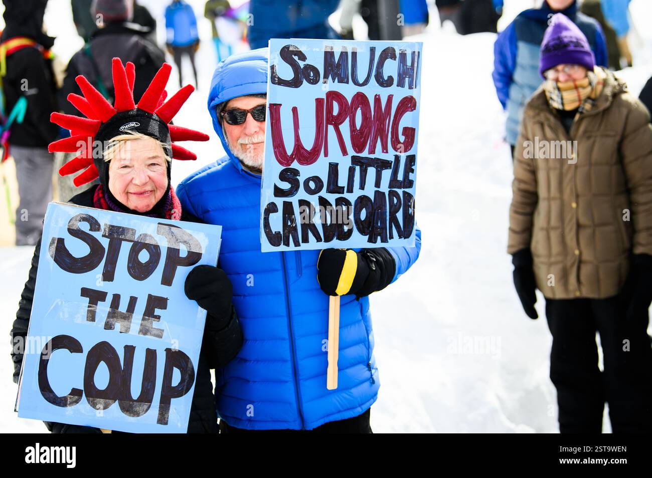 Demonstrators protest Trump administration policies during the Vermont ...
