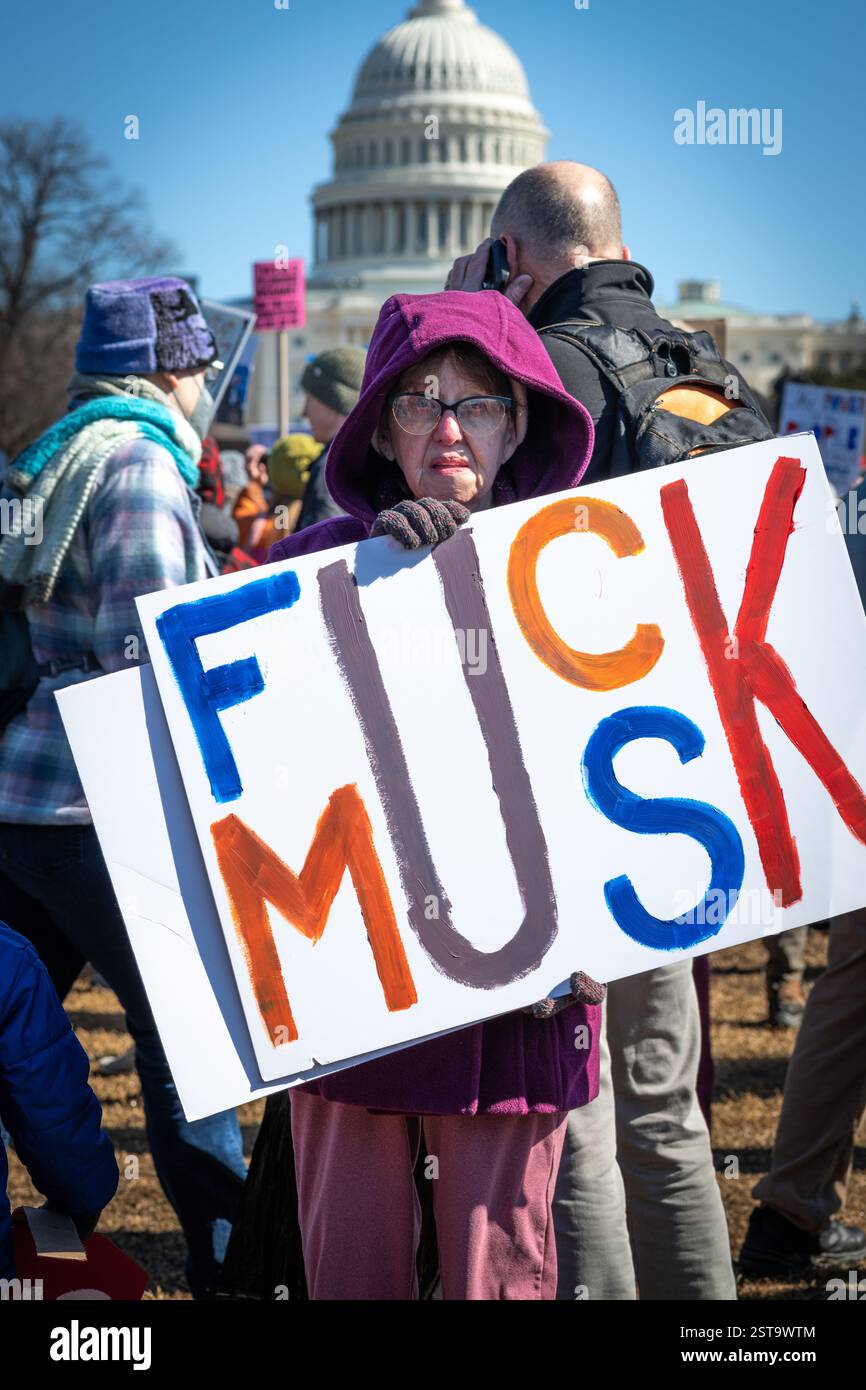 Protests against President Donald J. Trump and Elon Musk in front of ...