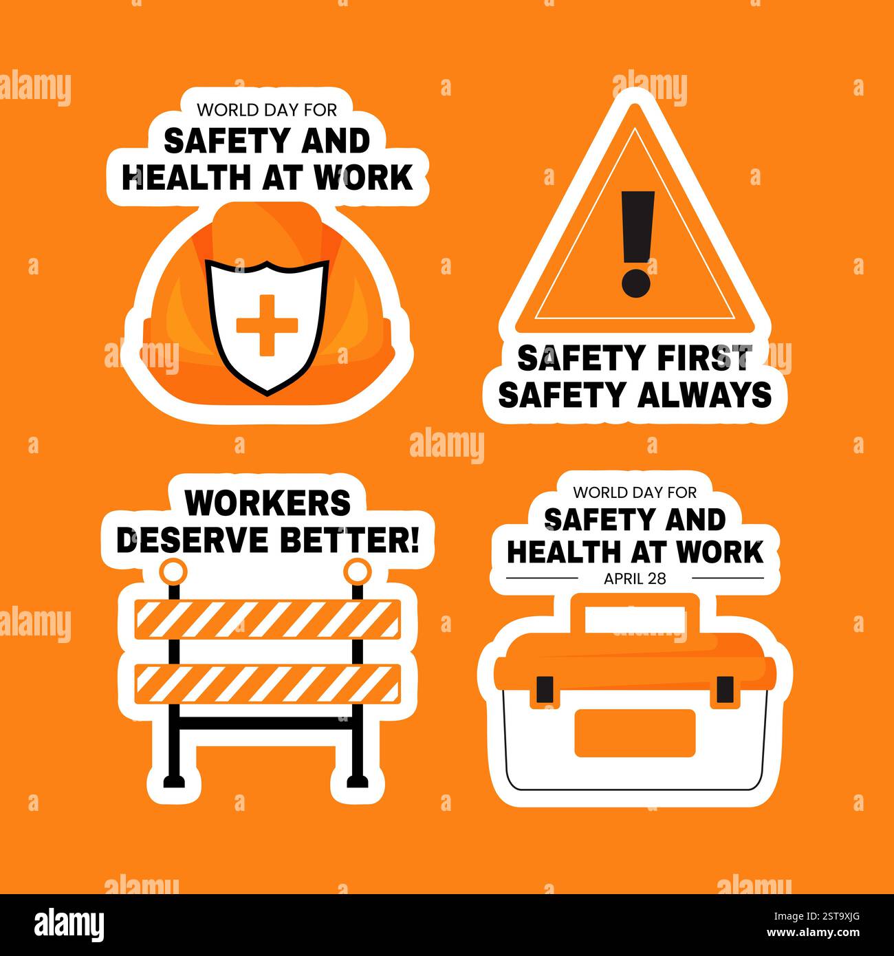 International Work Safety and Health Awareness Campaign Label Stock ...