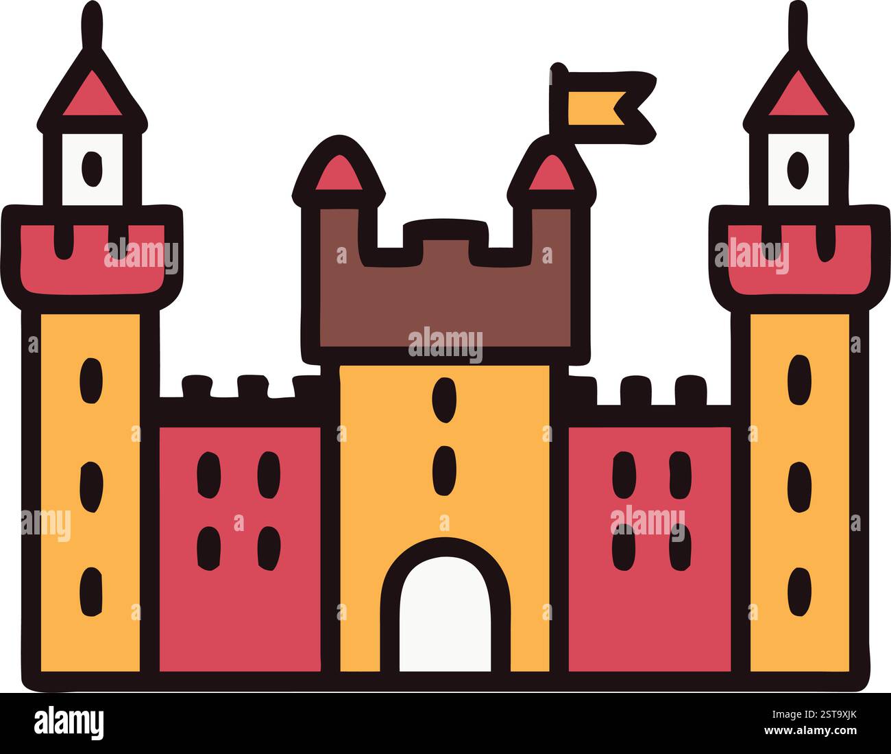 Castle medieval architecture red Stock Vector Images - Alamy