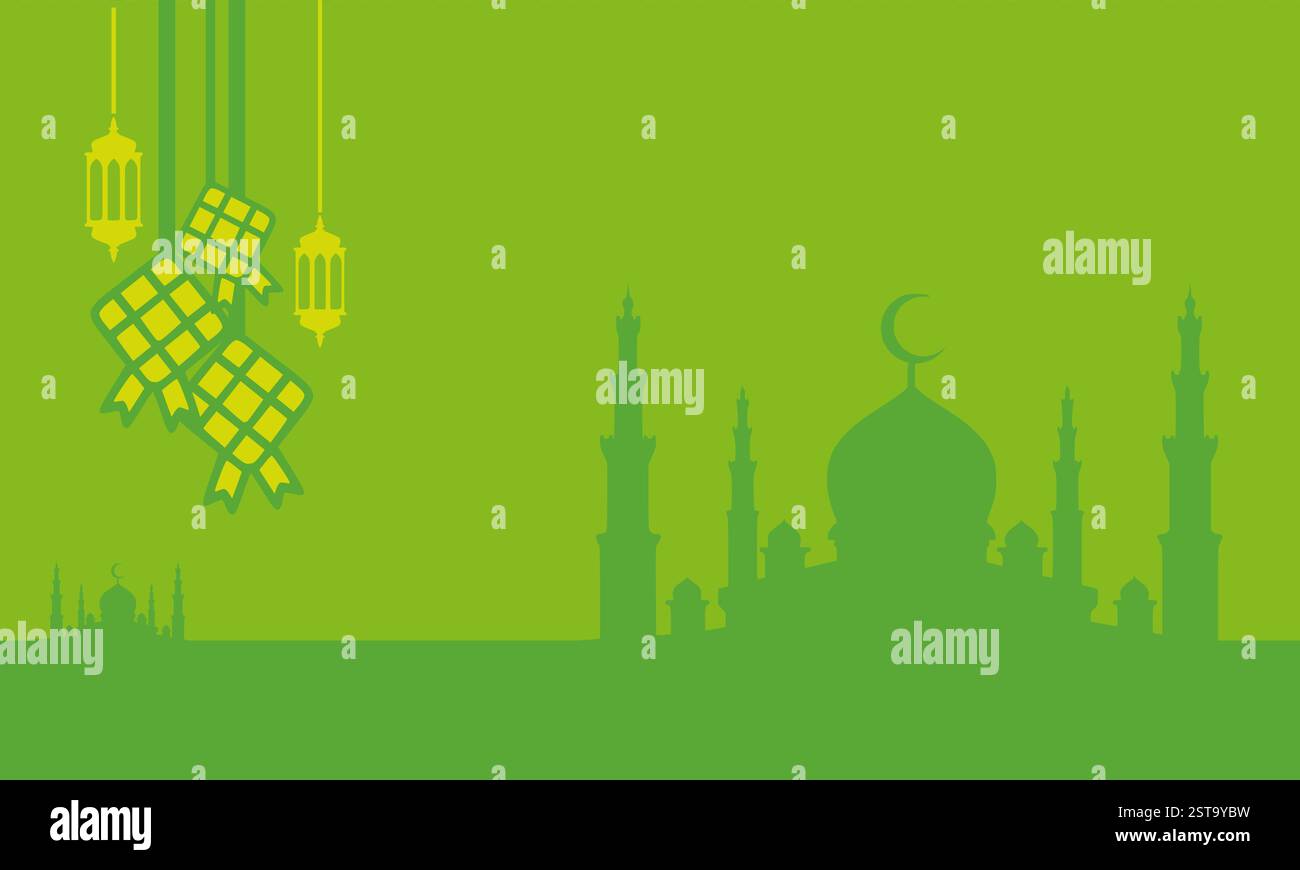 Greeting card template theme of Islamic event for wallpaper design ...