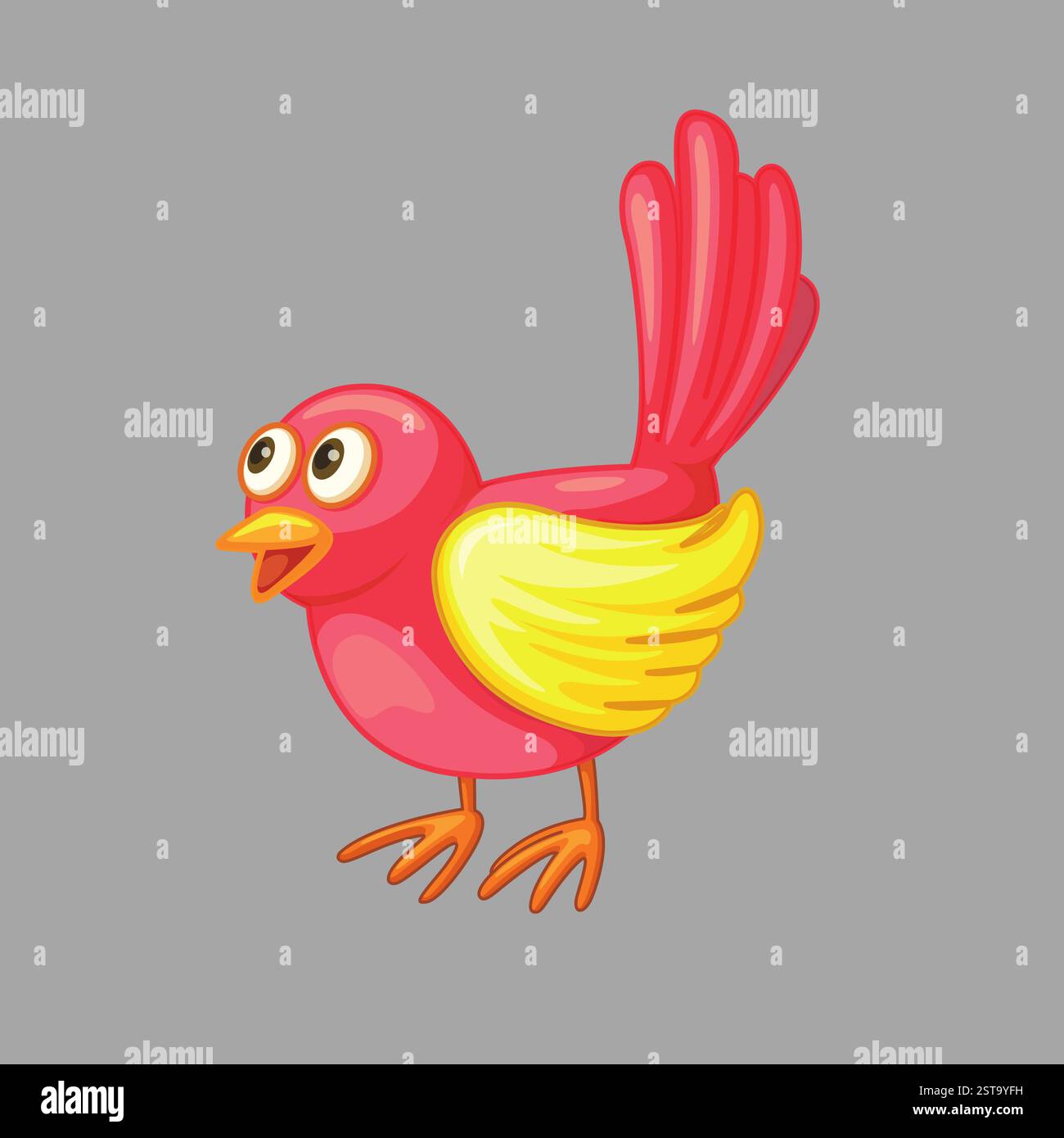 Red Bird Illustration flying color image Stock Vector Image & Art - Alamy