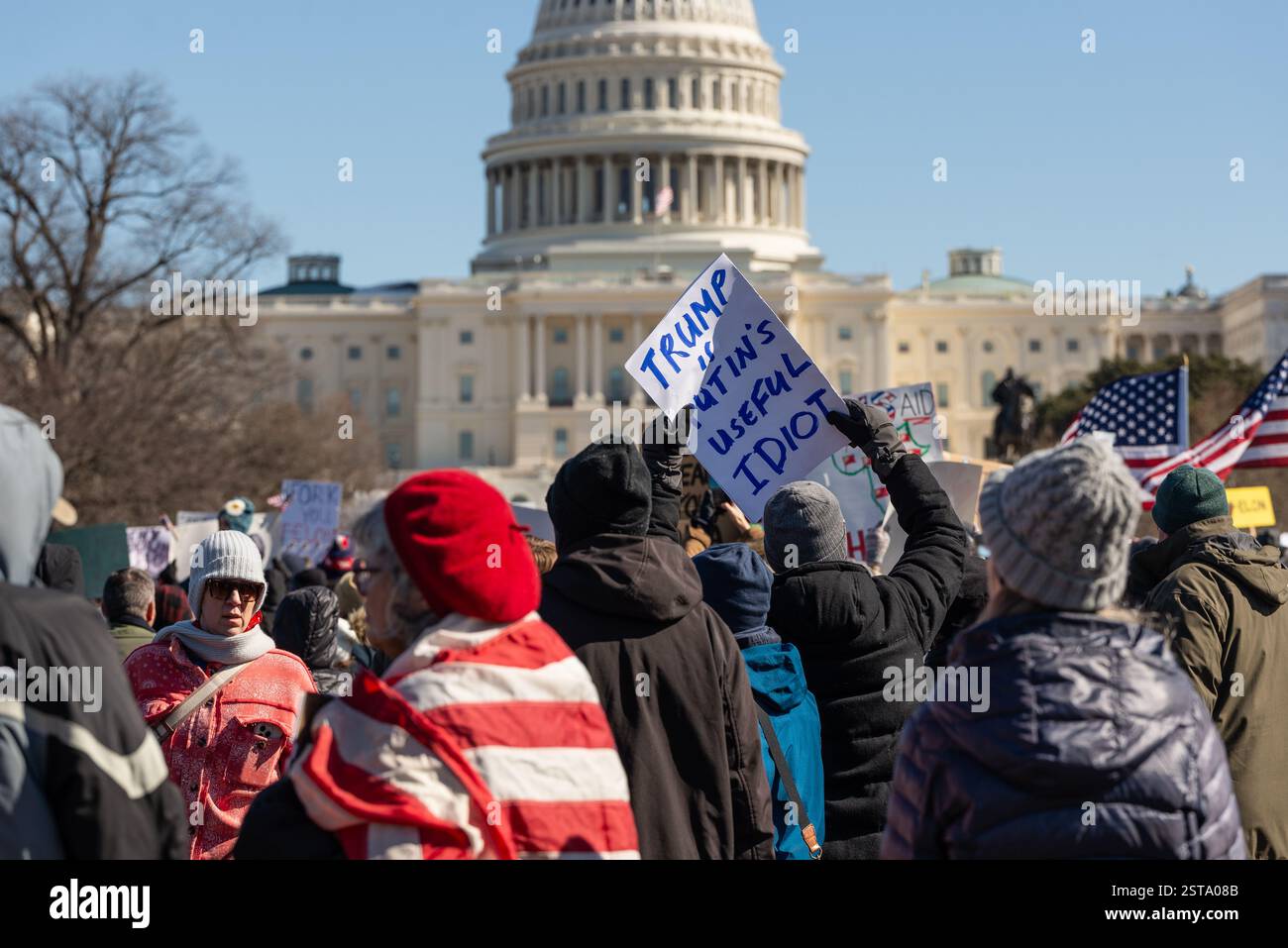 Protests against President Donald J. Trump and Elon Musk in front of ...