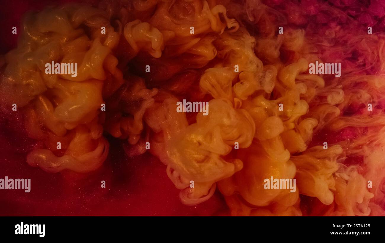 Fog smoke. Sparkle splash water. Defocused orange red color glow paint ...