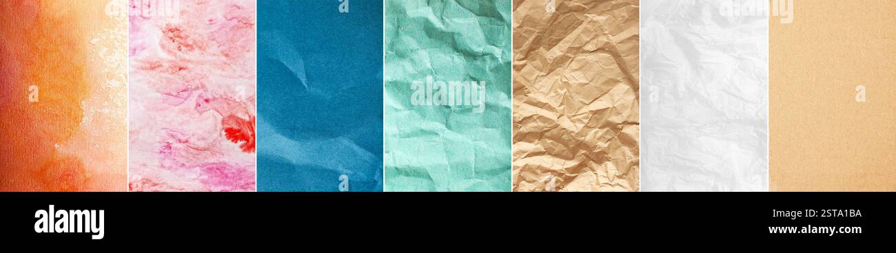 Collage of different paper textures Stock Photo - Alamy