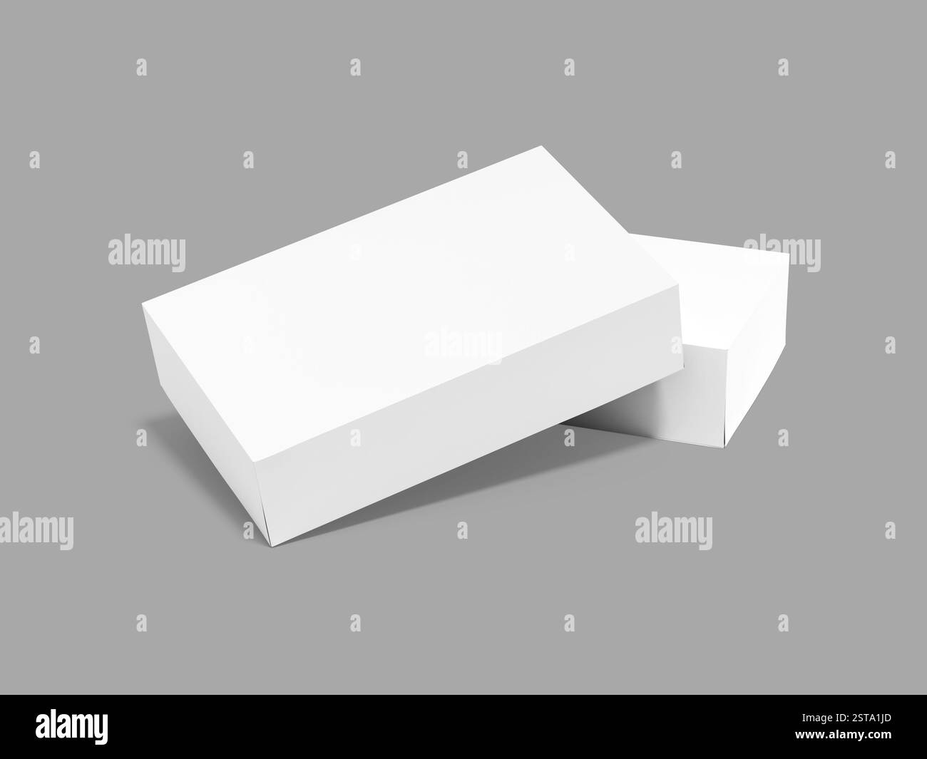 White Blank Box Mockup 3D Rendering. Lift Off Lid Box Stock Photo - Alamy