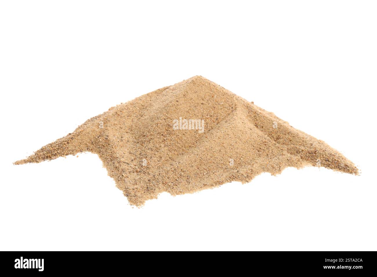 Heap of beach sand on white background. Closeup Stock Photo - Alamy