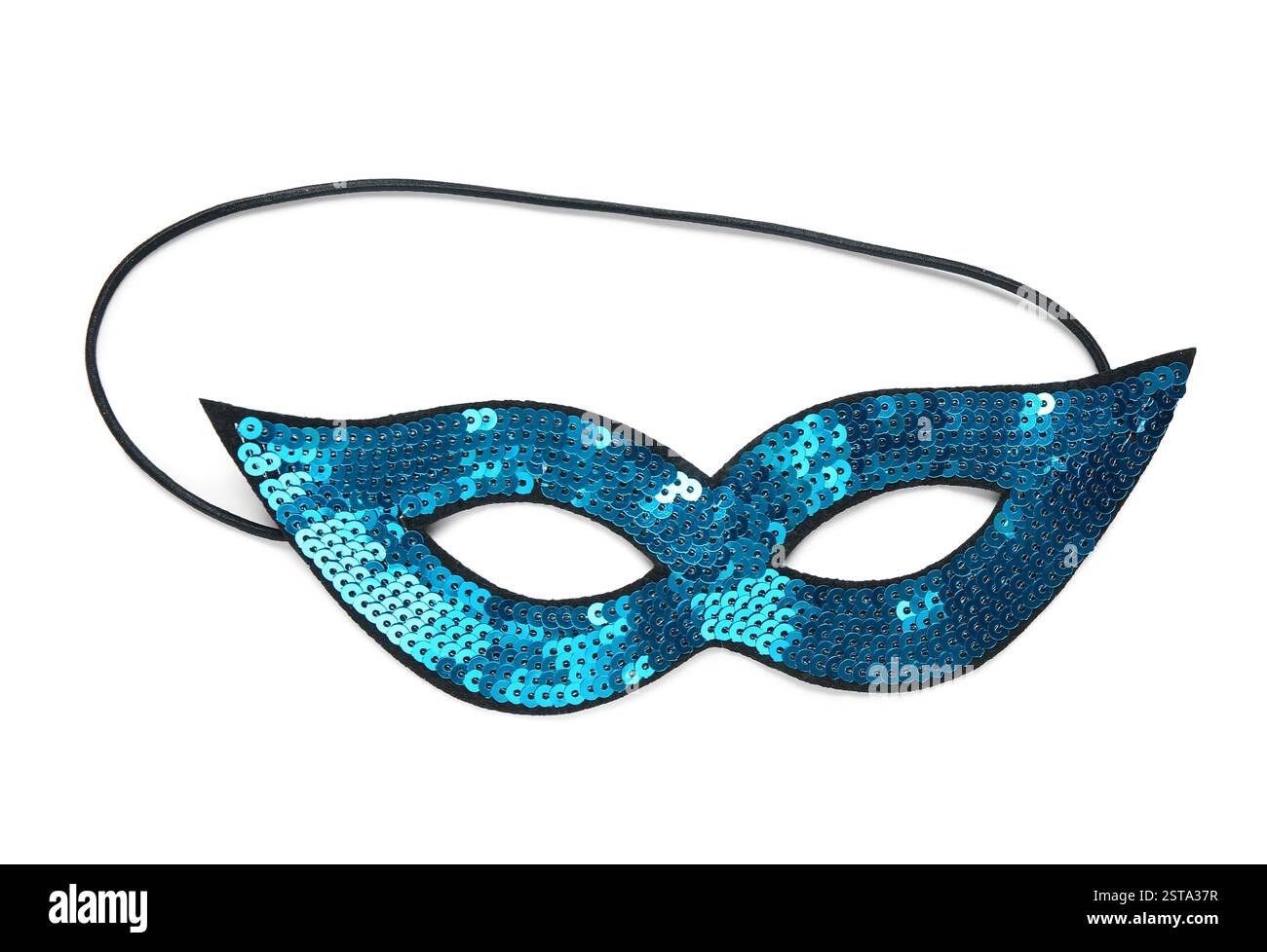 Beautiful blue carnival mask on white background Stock Photo - Alamy