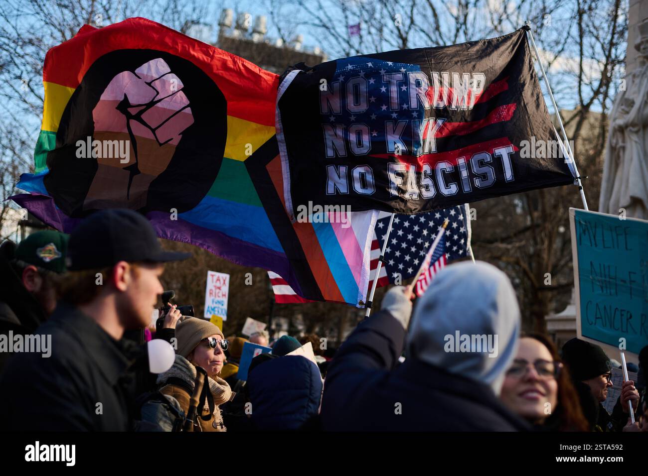New York, New York, USA. 17th Feb, 2025. Thousands of protesters ...