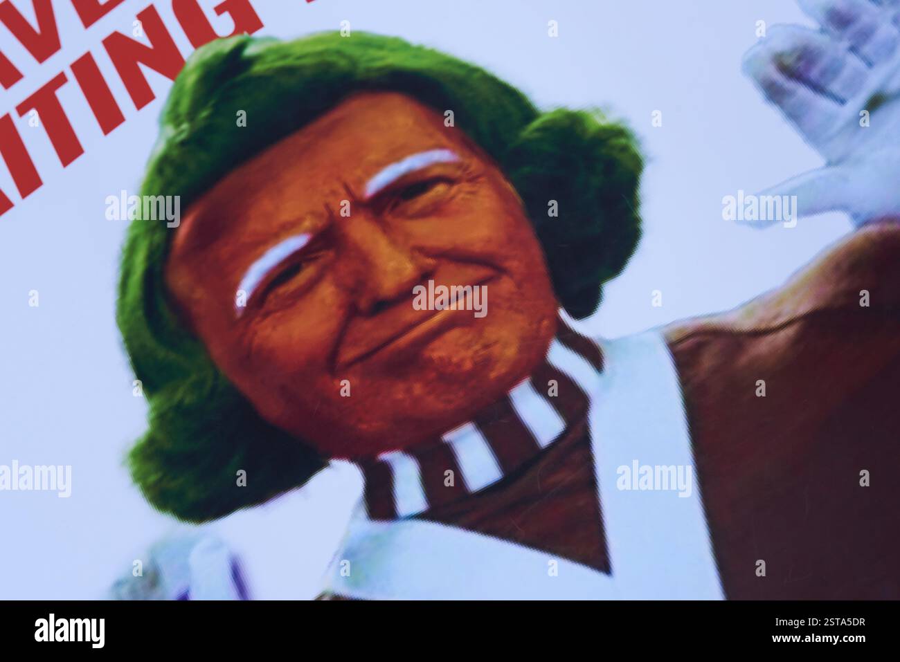 New York, New York, USA. 17th Feb, 2025. A protester in Union Square ...