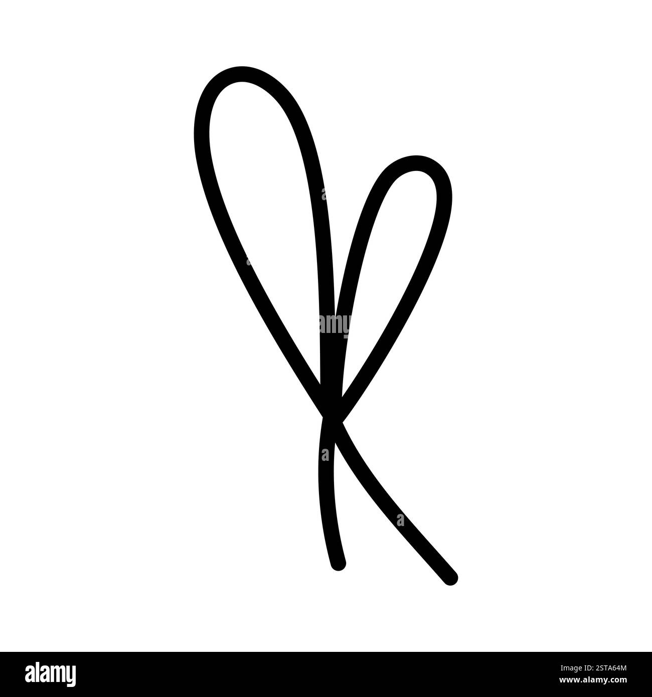 Hand drawn tied bow icon. Tied rope in doodle style. Isolated on white ...