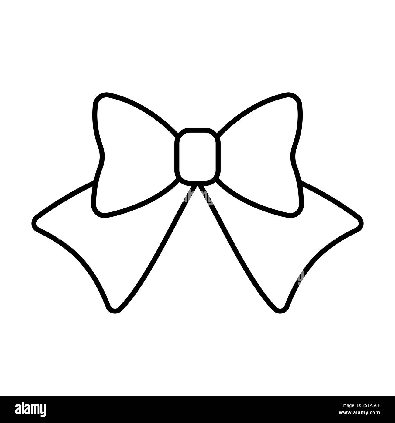 Hand drawn tied bow icon. Tied ribbon in doodle style. Isolated on ...