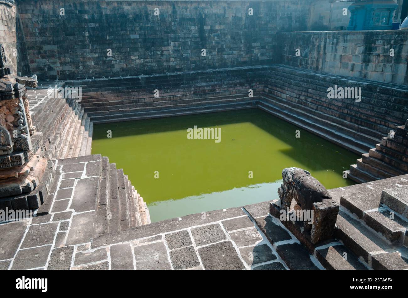 A water pond inside Chennakesava Temple in Belur, Karnataka, India ...