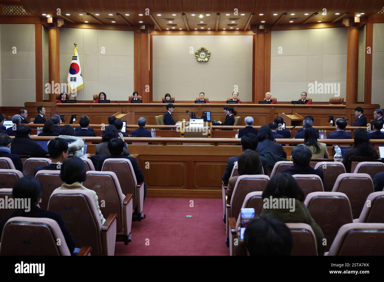 Judges of the Constitutional Court attend the impeachment trial of ...