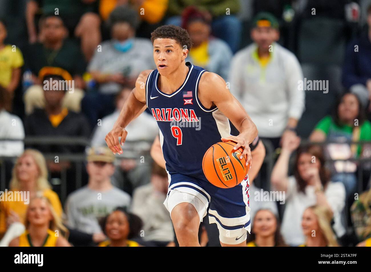 Arizona forward Carter Bryant dribbles up court against Baylor during ...