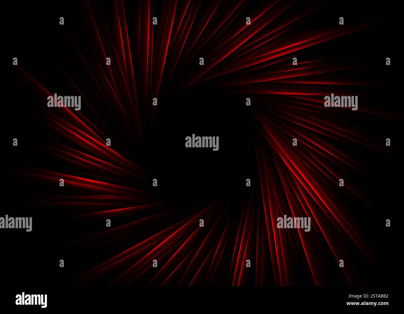 Red bright neon round laser rays abstract tech background. Geometric ...