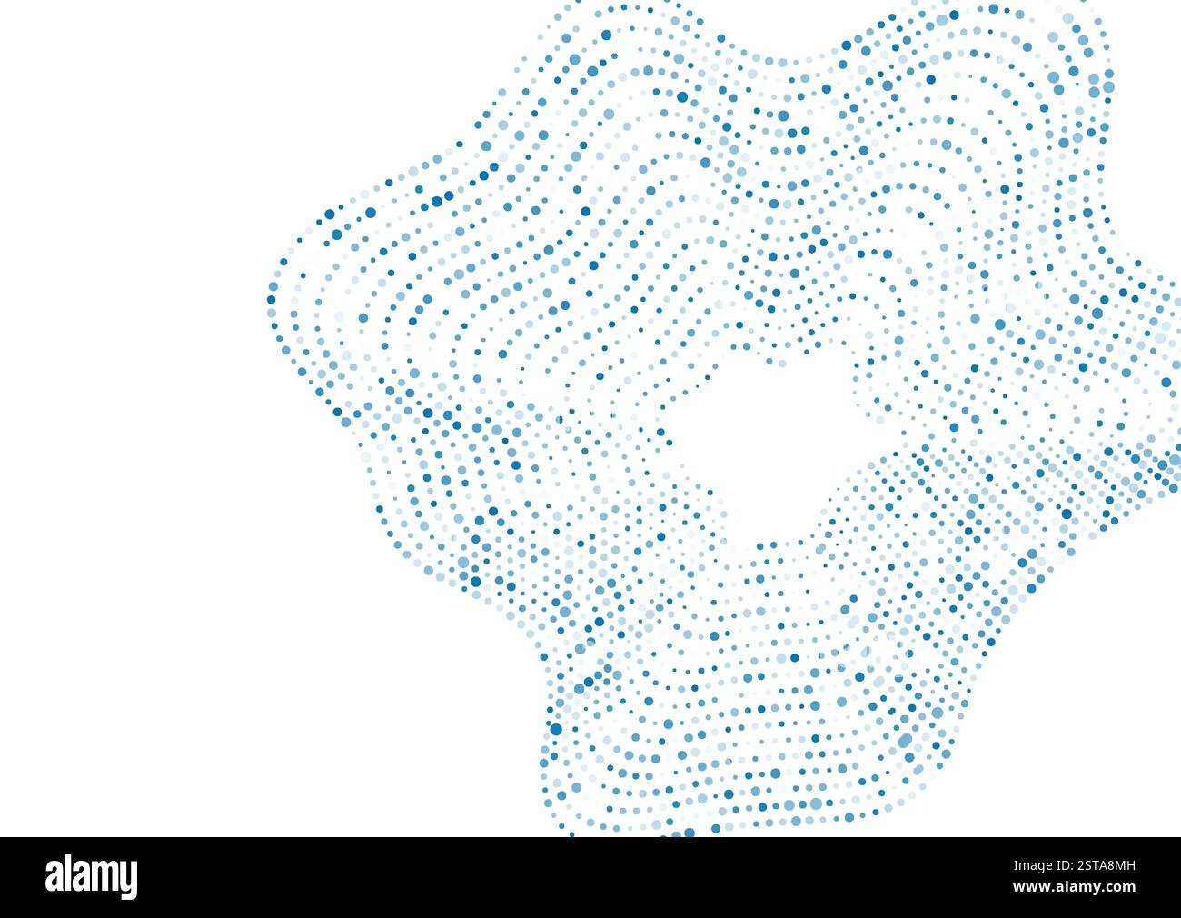 Bright blue minimal dotted wavy lines abstract background. Geometric ...