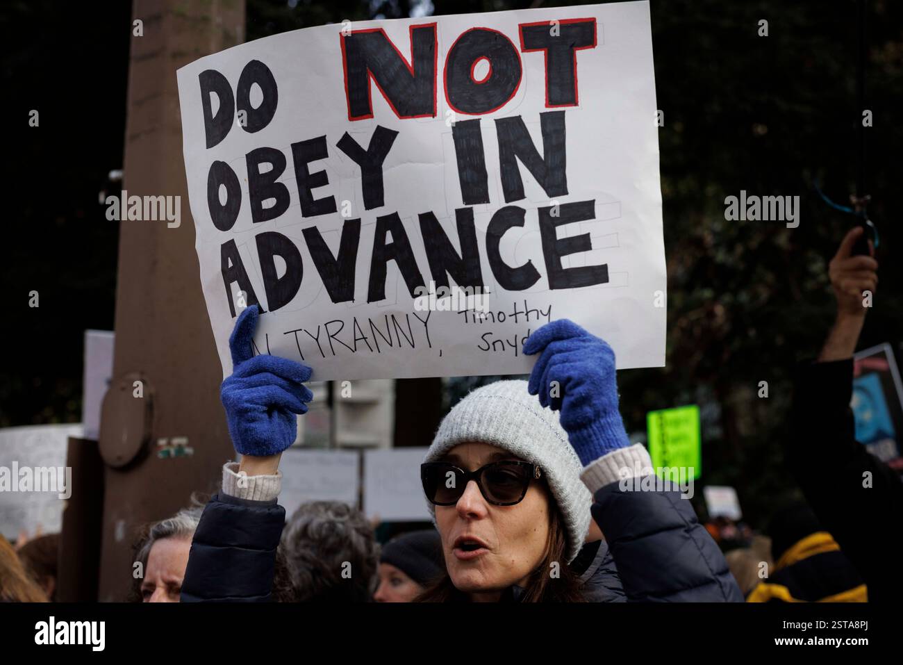 Portland, USA. 17th Feb, 2025. Thousands of people rallied and marched ...