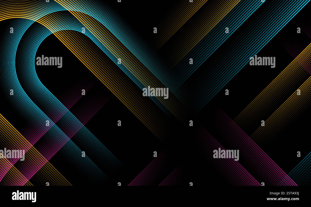 Colorful minimal lines abstract futuristic tech background. Vector ...
