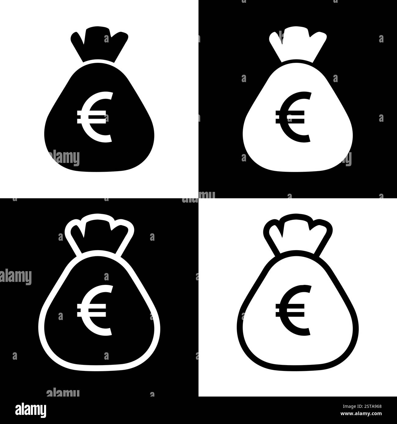 Money bag icon 3d Black and White Stock Photos & Images - Alamy