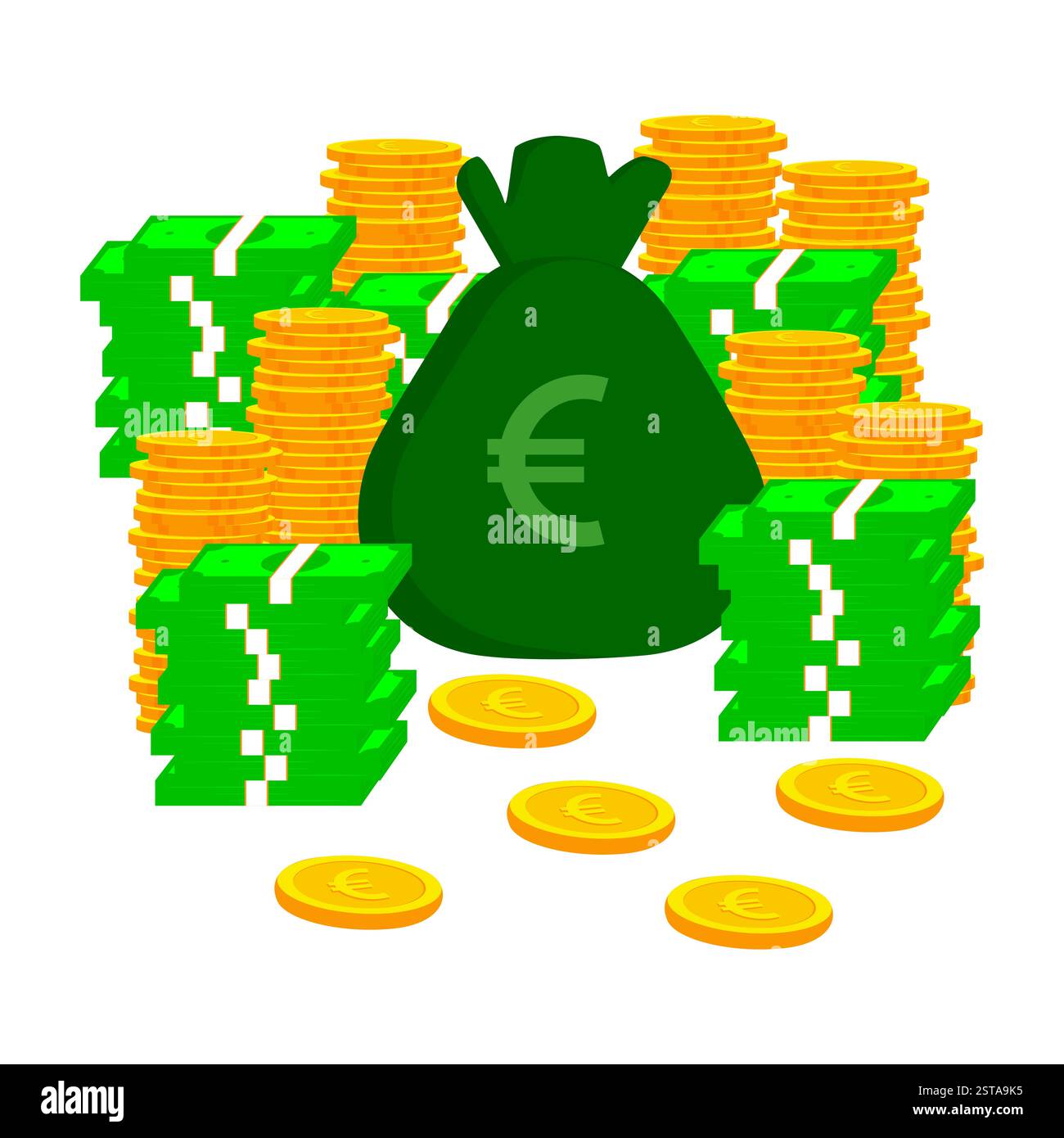 Euro coins 3d wealth Stock Vector Images - Alamy