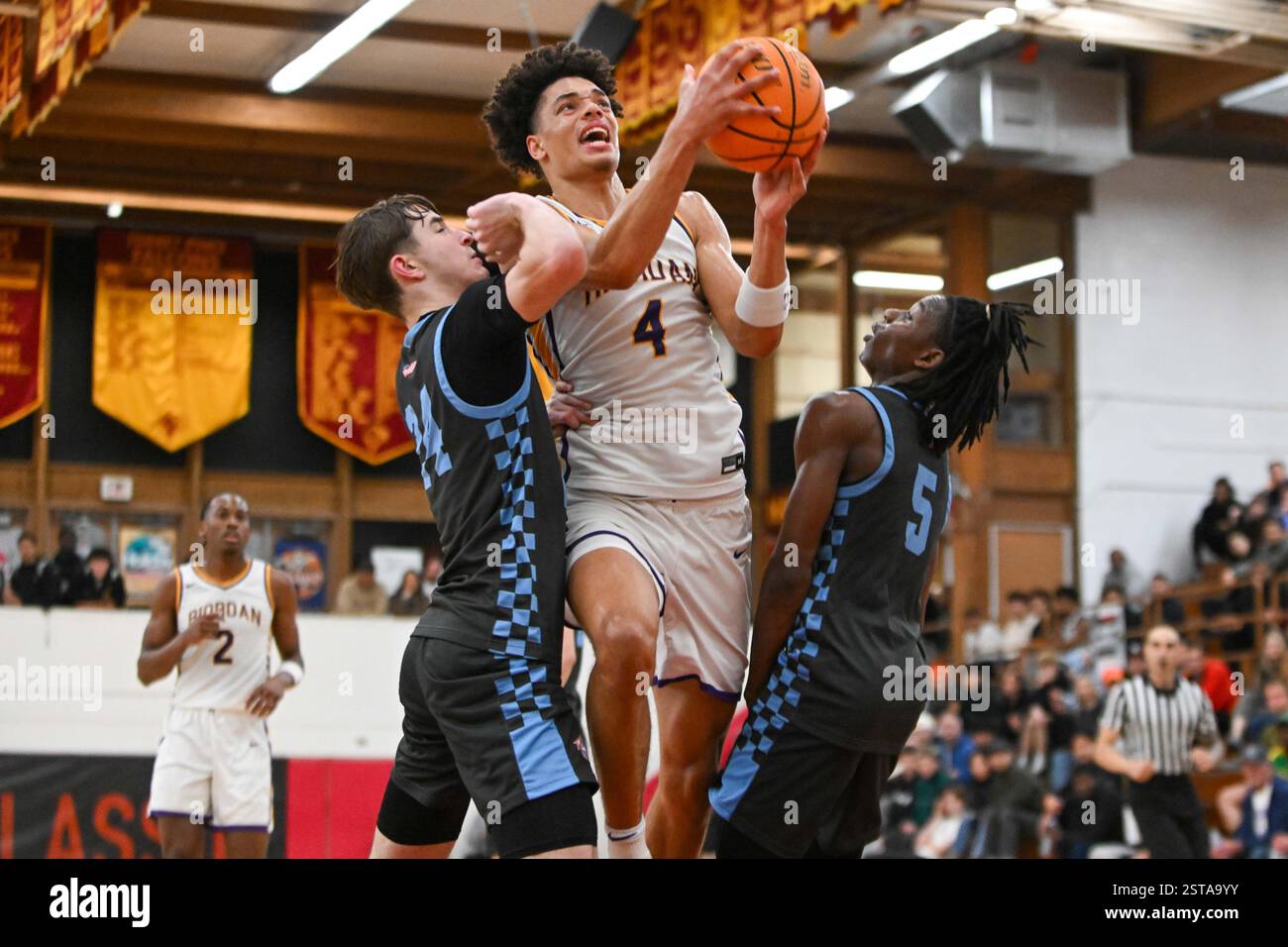 Archbishop Riordan wing Jasir Rencher (4) during a high school ...