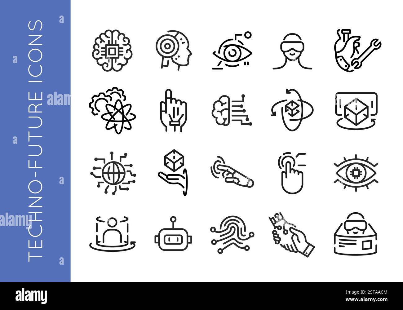 Techno Future Icons Set Stock Vector Image & Art - Alamy
