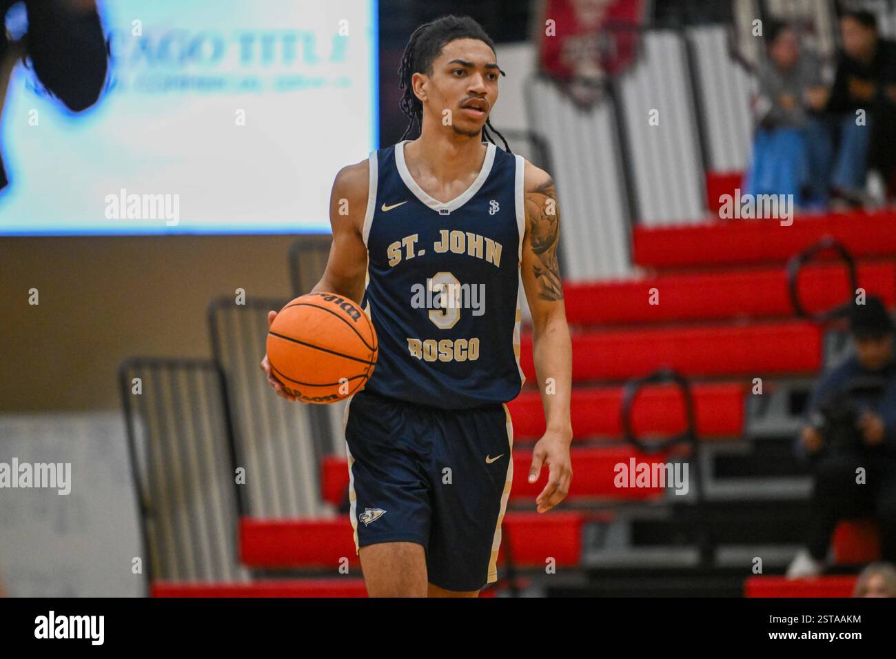 St. John Bosco Braves point guard Elzie Harrington (3) during a CIF ...