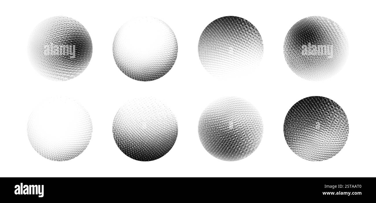 Grain dot sphere collection of monochrome halftone patterns - circular ...
