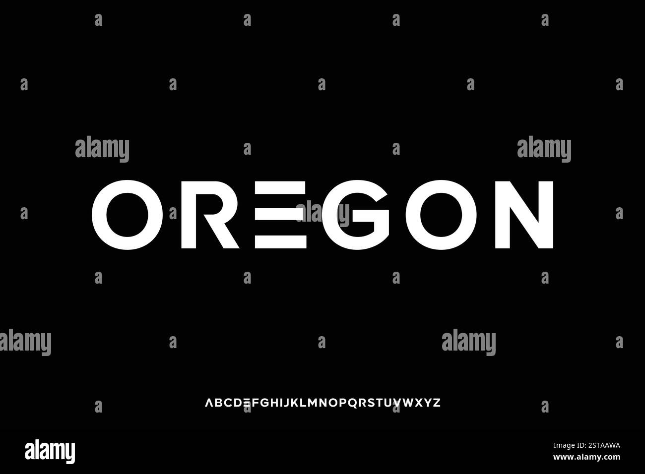 Modern geometric sans serif alphabet display font vector for branding design Stock Vector Image ...
